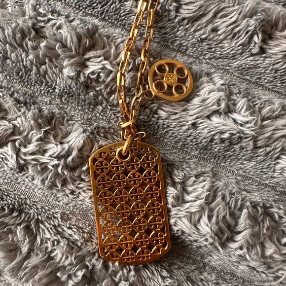 Tory Burch | Jewelry | Tory Burch Dog Tag Logo Necklace | Poshmark